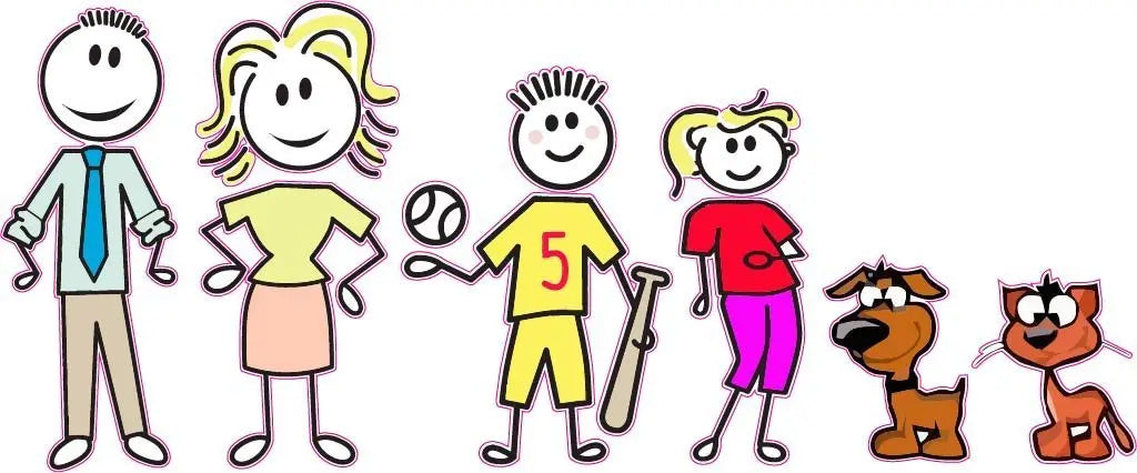 Stick Figure Family Clip Art