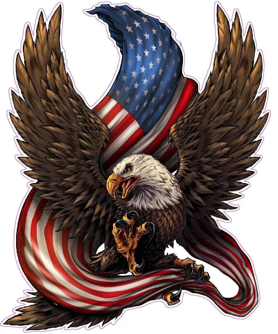 The American Bald Eagle American Flag Decal | Nostalgia Decals ...