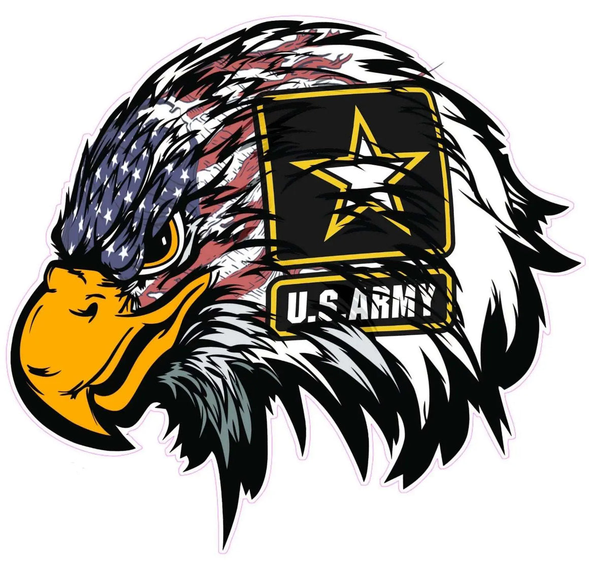 Army American Flag Eagle Head Decal | Nostalgia Decals Military Vinyl ...