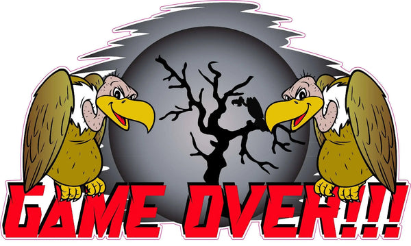 Buzzards Game Over Decal | Nostalgia Decals Die Cut Vinyl Stickers ...