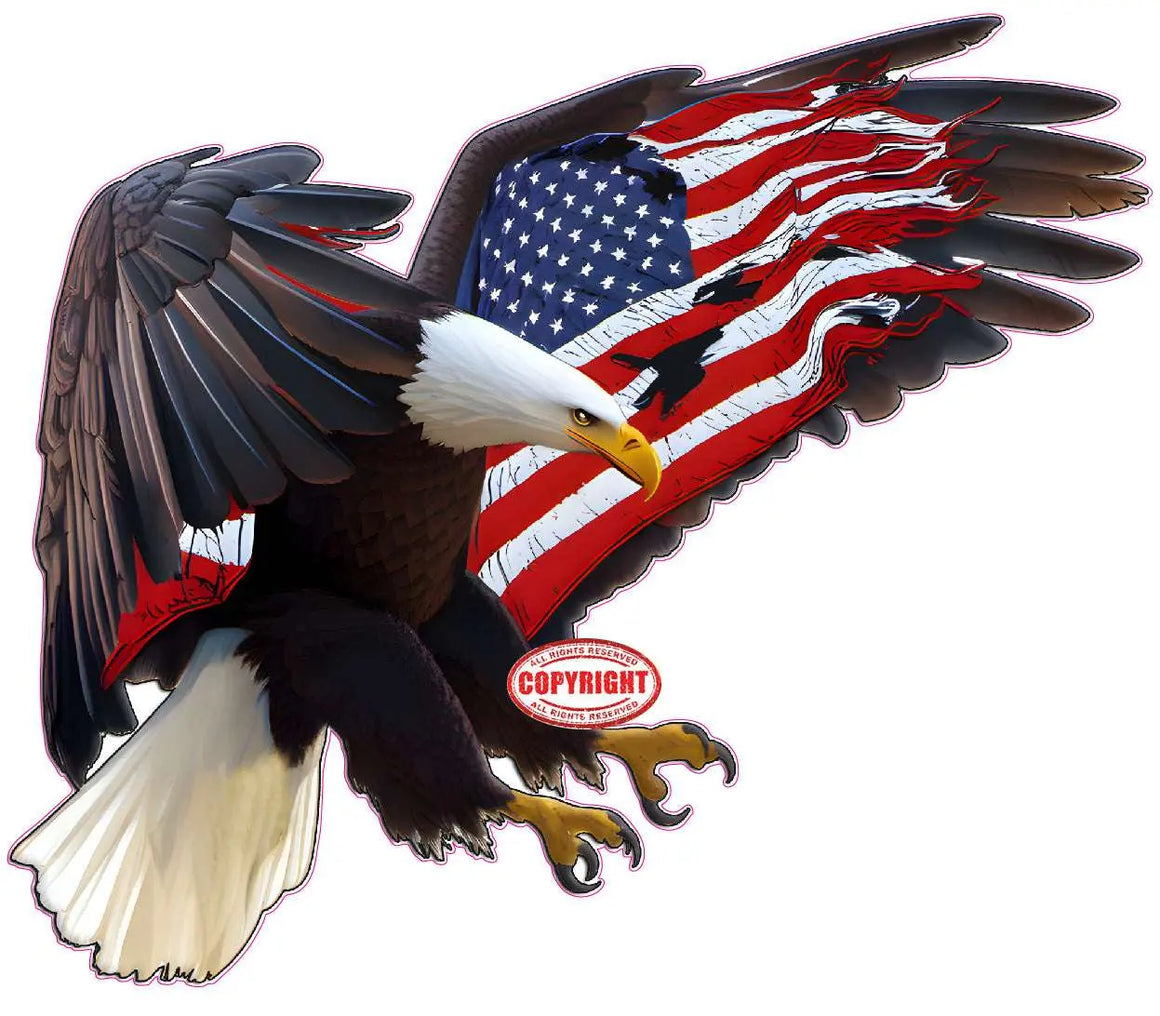 New American Eagle American Flag Decal | Nostalgia Decals Patriotic ...