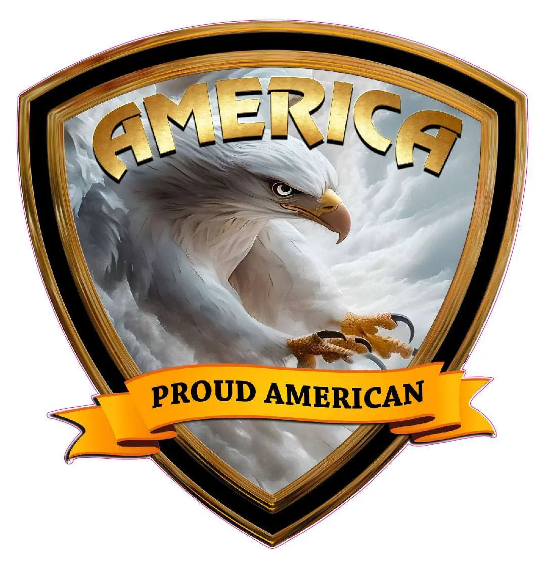 America Eagle Crest Decal Sticker - Patriotic Spirit – Nostalgia Decals ...