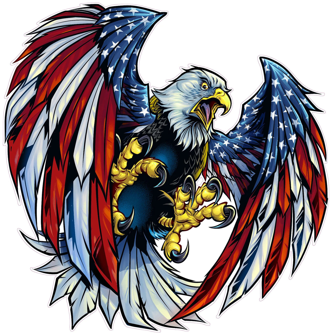 Flying American Flag Eagle Decal | Nostalgia Decals Patriotic Vinyl ...