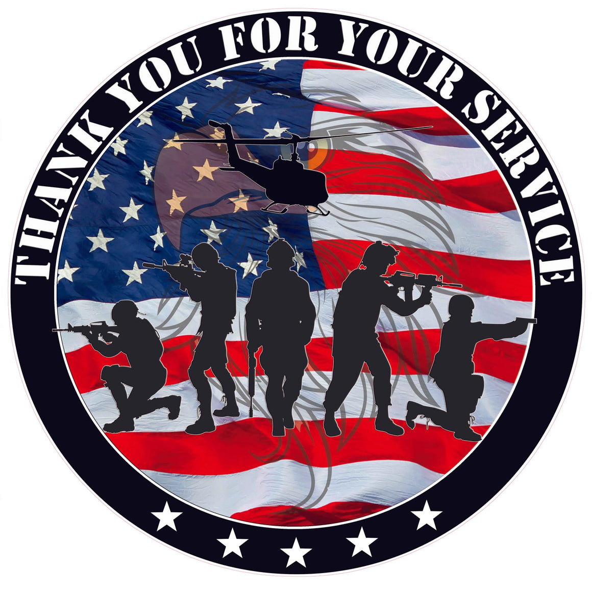 Military - Thank you for your Service Decal | Nostalgia Decals ...
