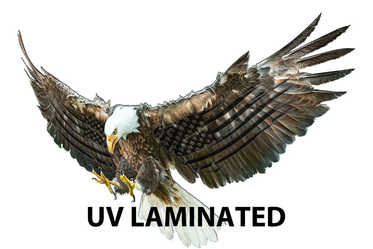 Bald Eagle Black American flag Decal | Nostalgia Decals Patriotic Vinyl ...