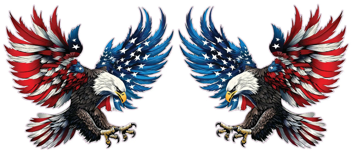 Patriotic Bald Eagle Decals - Vinyl Stickers – Nostalgia Decals Online