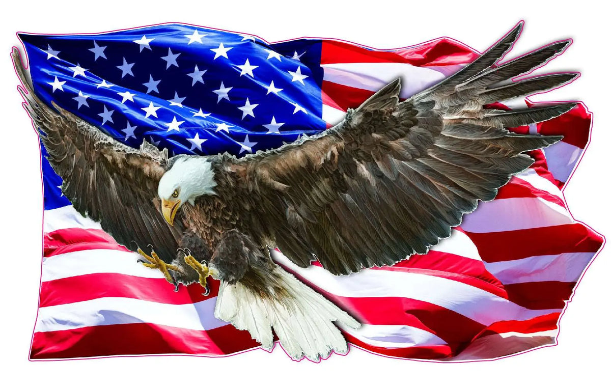 Eagle Clean American Flag Decal | Nostalgia Decals Patriotic Vinyl ...