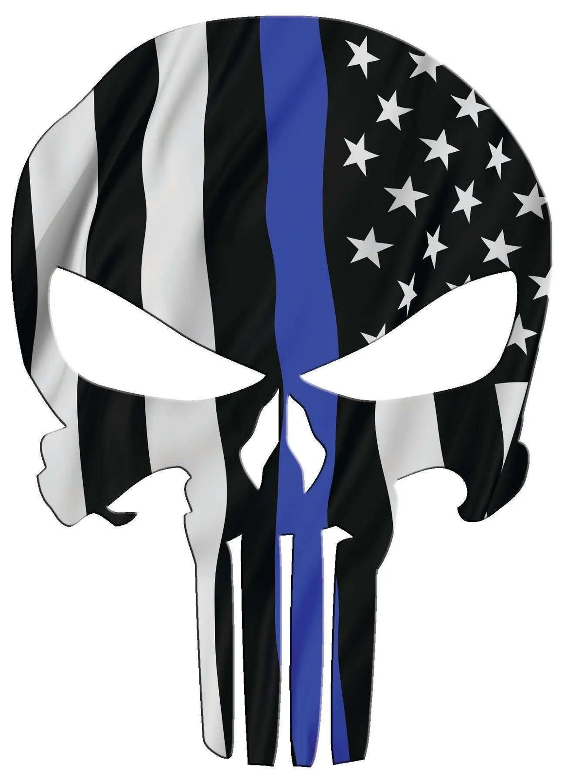 Skull American Waving Thin Blue Line Decal | Nostalgia Decals Die Cut ...