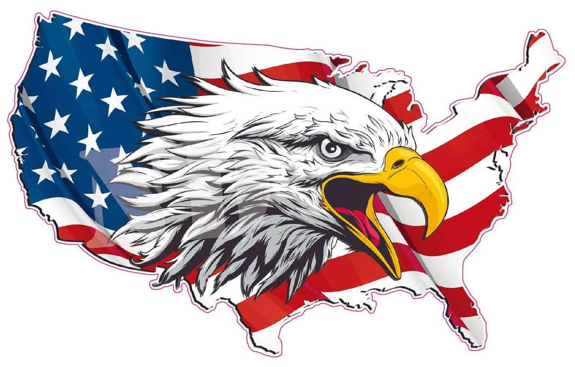 United States American Flag Eagle Head Decal | Nostalgia Decals ...