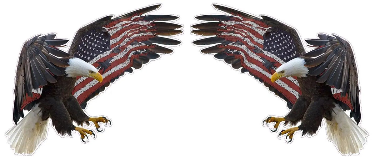 American Eagle American Flag Pair Decal | Nostalgia Decals Die Cut ...