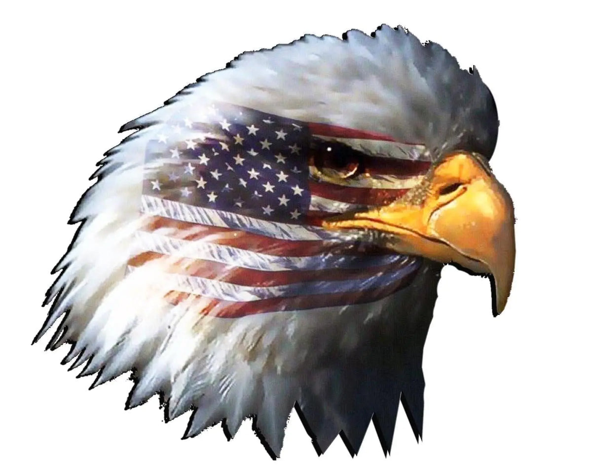 American Flag Eagle Head Decal | Nostalgia Decals Die Cut Vinyl ...
