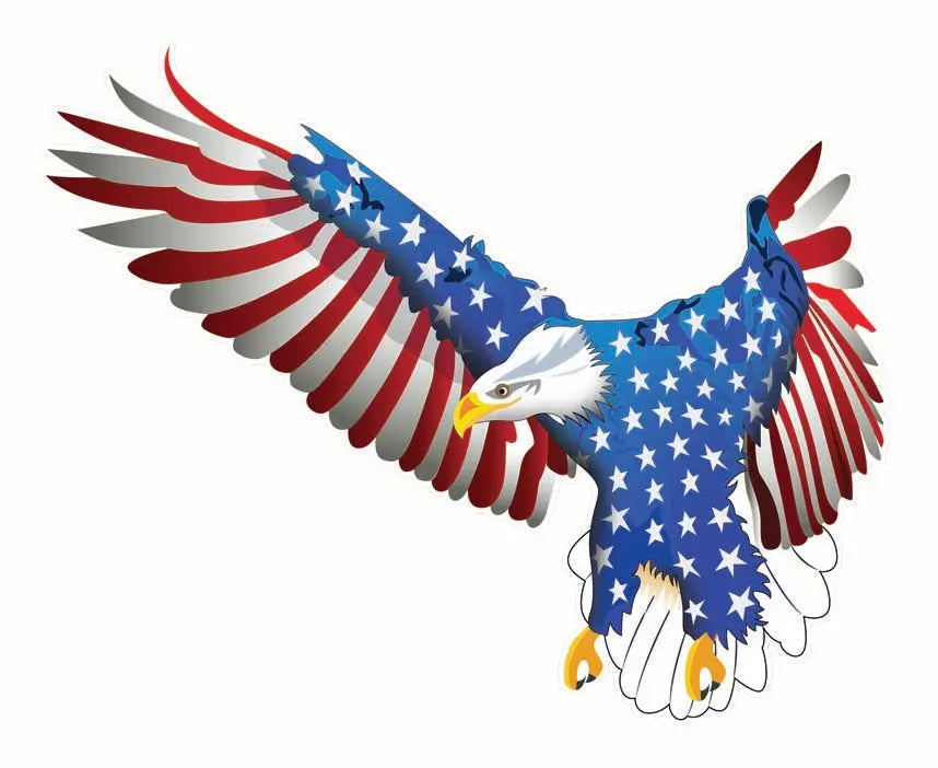 Flying American Flag Eagle Decal | Nostalgia Decals Patriotic Vinyl ...