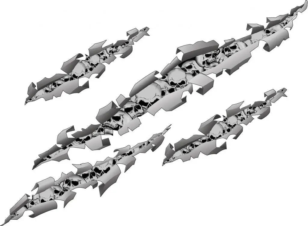 Ripped Metal Skulls Decal | Nostalgia Decals Retro Vinyl Stickers ...