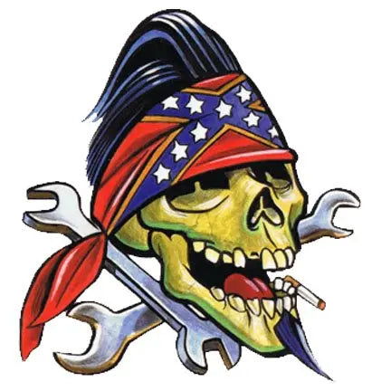 Skull Mechanic Decal | Nostalgia Decals Vinyl Motorcycle Graphics ...