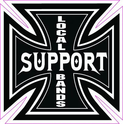 Support Your Local Bands Decal | Nostalgia Decals Retro Vinyl Stickers ...