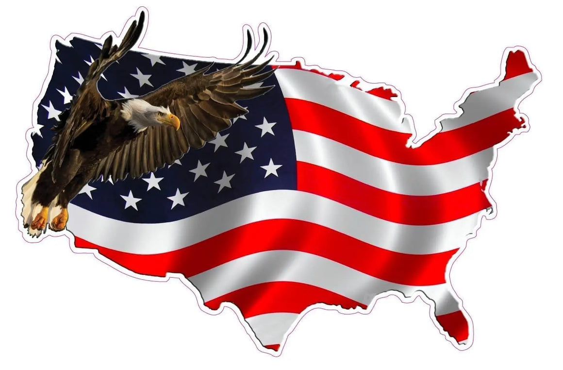 American Eagle United States V2 Decal | Nostalgia Decals Patriotic ...